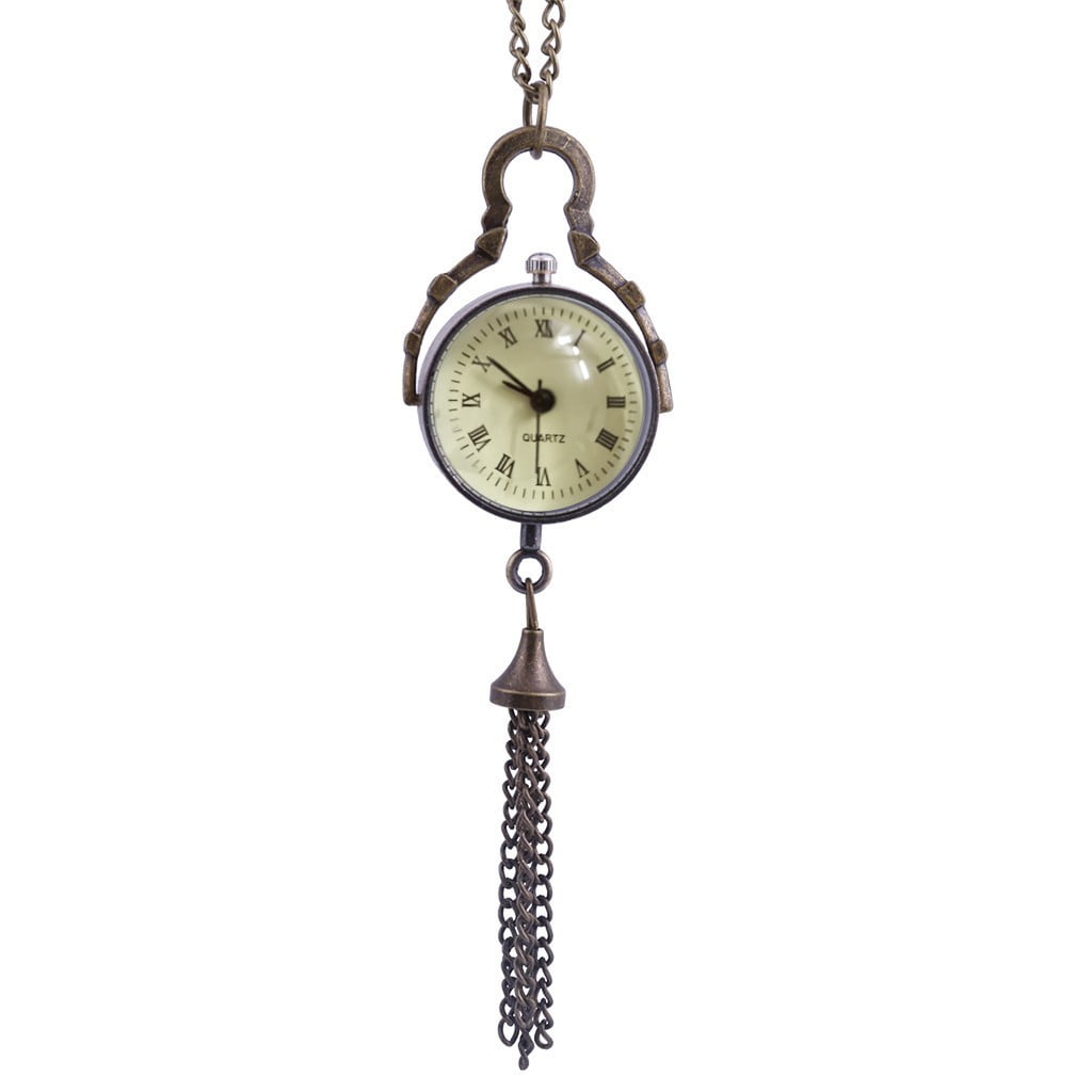 Teissuly ersonality Pocket Watch Round Glass Ball Retro Roman Scale 40 ...