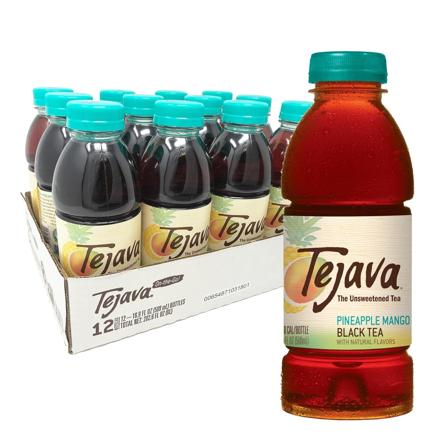 Tejava Pineapple Mango Black Iced Tea, 12 Pack, 16.9oz PET Bottles ...