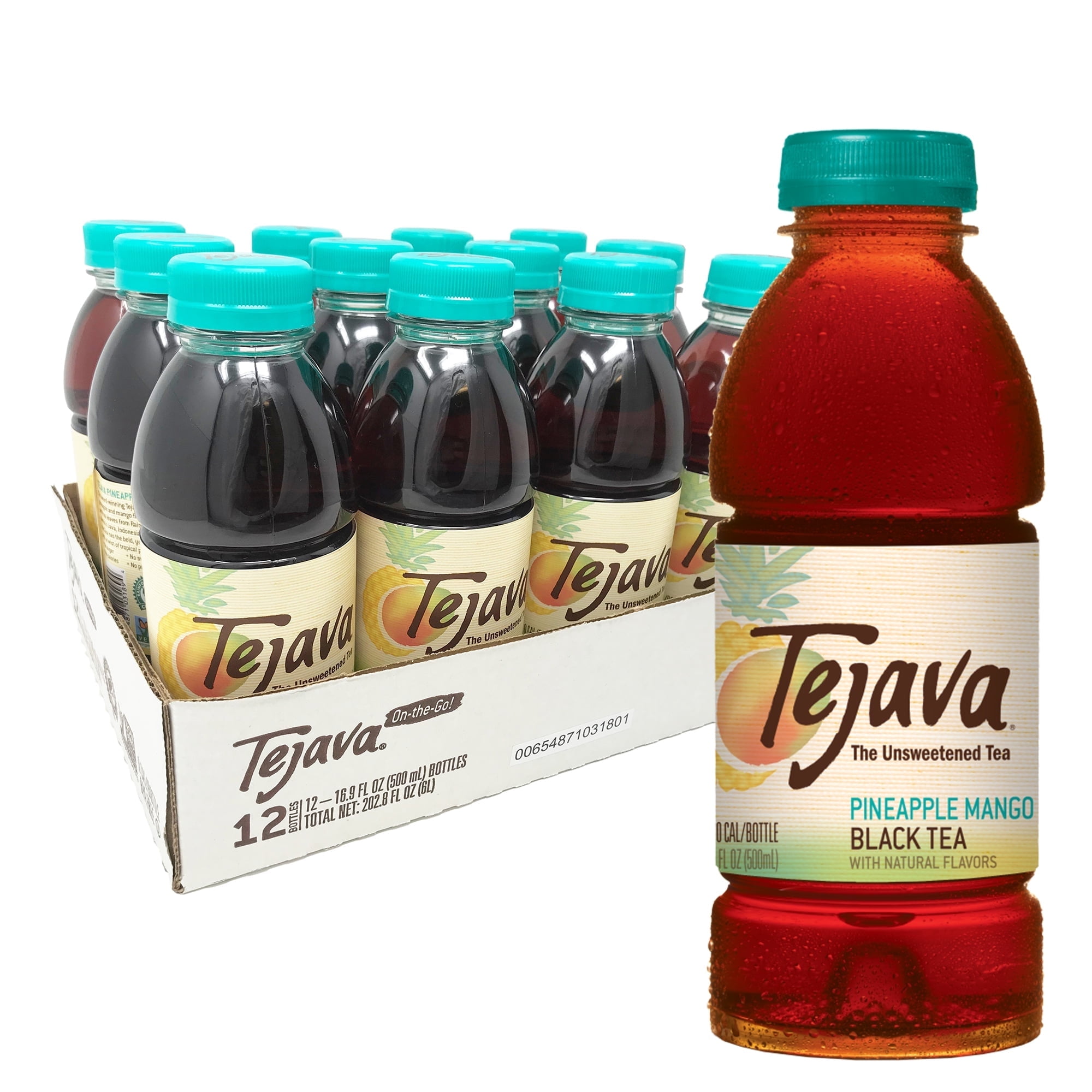 Tejava Pure Unsweetened Pineapple Mango Black Tea Beverage | 12 Pack ...