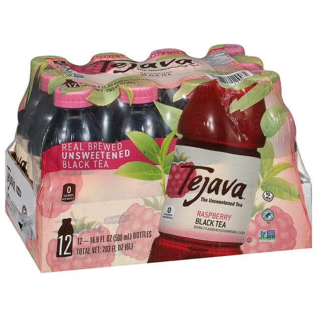 Tejava Healthy Raspberry Black Iced Tea, 16.9oz PET Bottles, Non-GMO ...