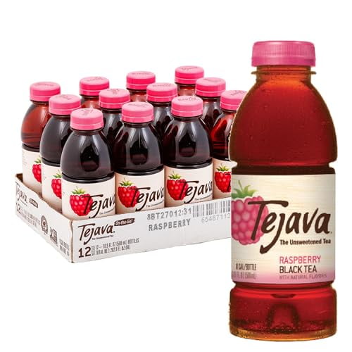 Tejava Unsweetened Raspberry Black Iced Tea, 16.9oz PET Bottles, Award ...