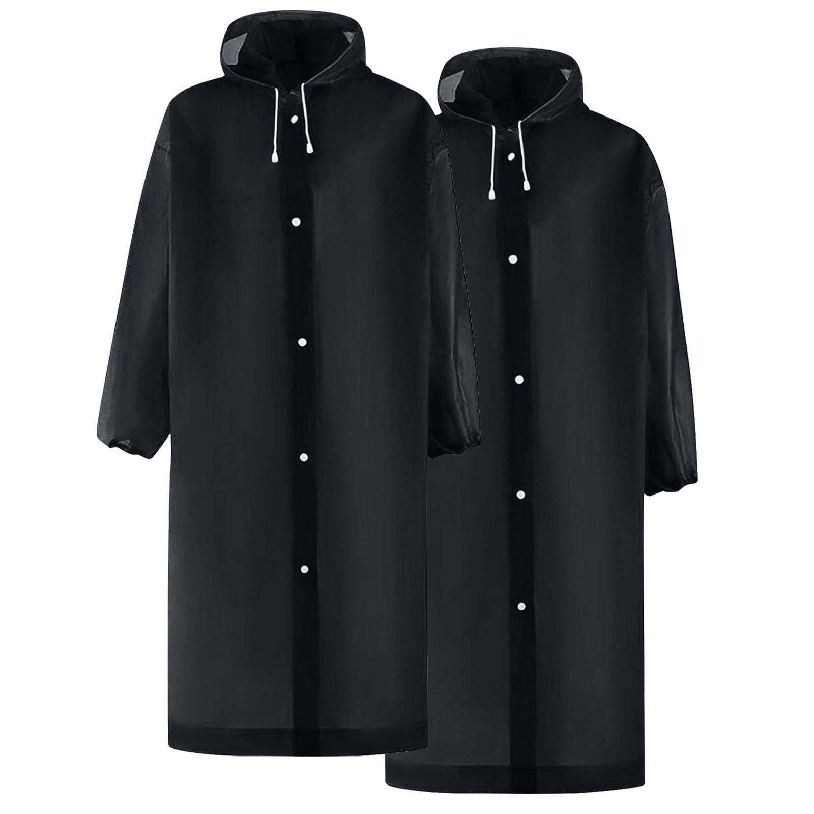 Tejiojio 2 Pack Raincoats for Adults Reusable, EVA Rain Ponchos ...