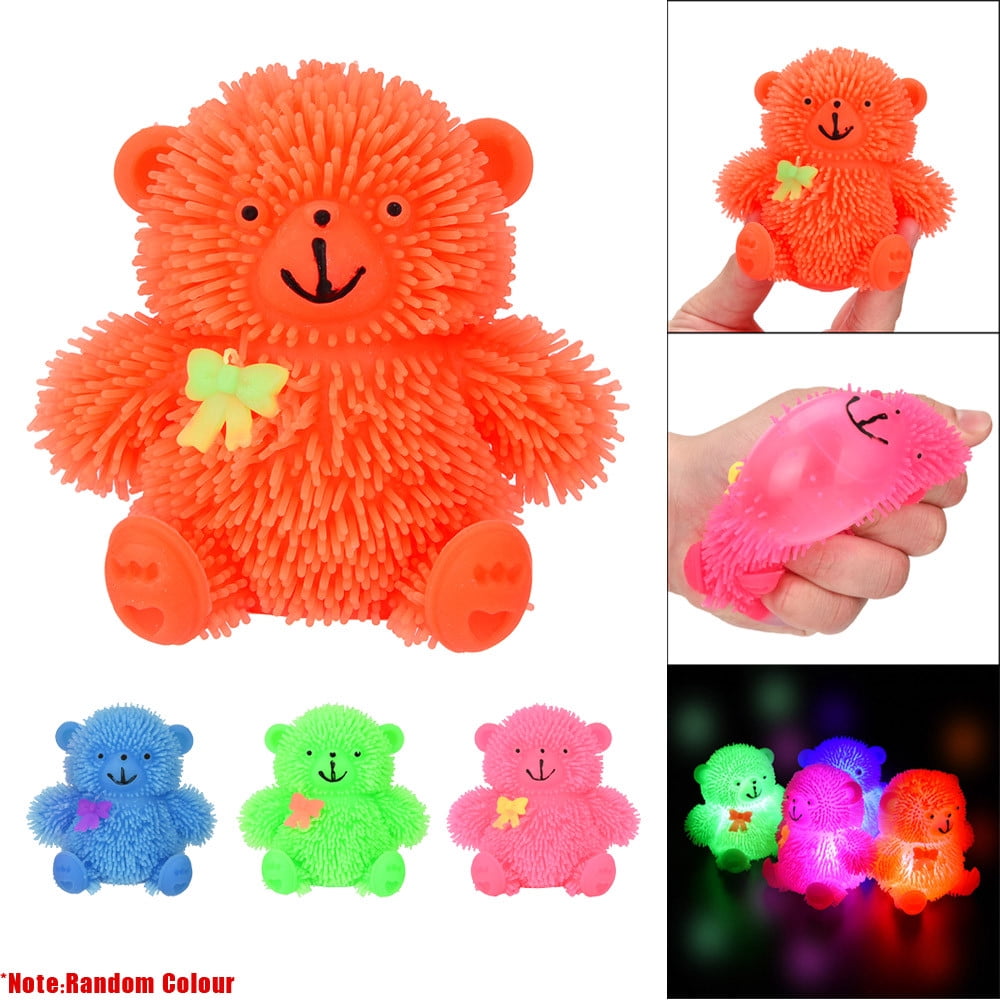 Tejiojio 9Cm Novelty Flashing Cute Bear Squidgy Sensory Toy Activity ...