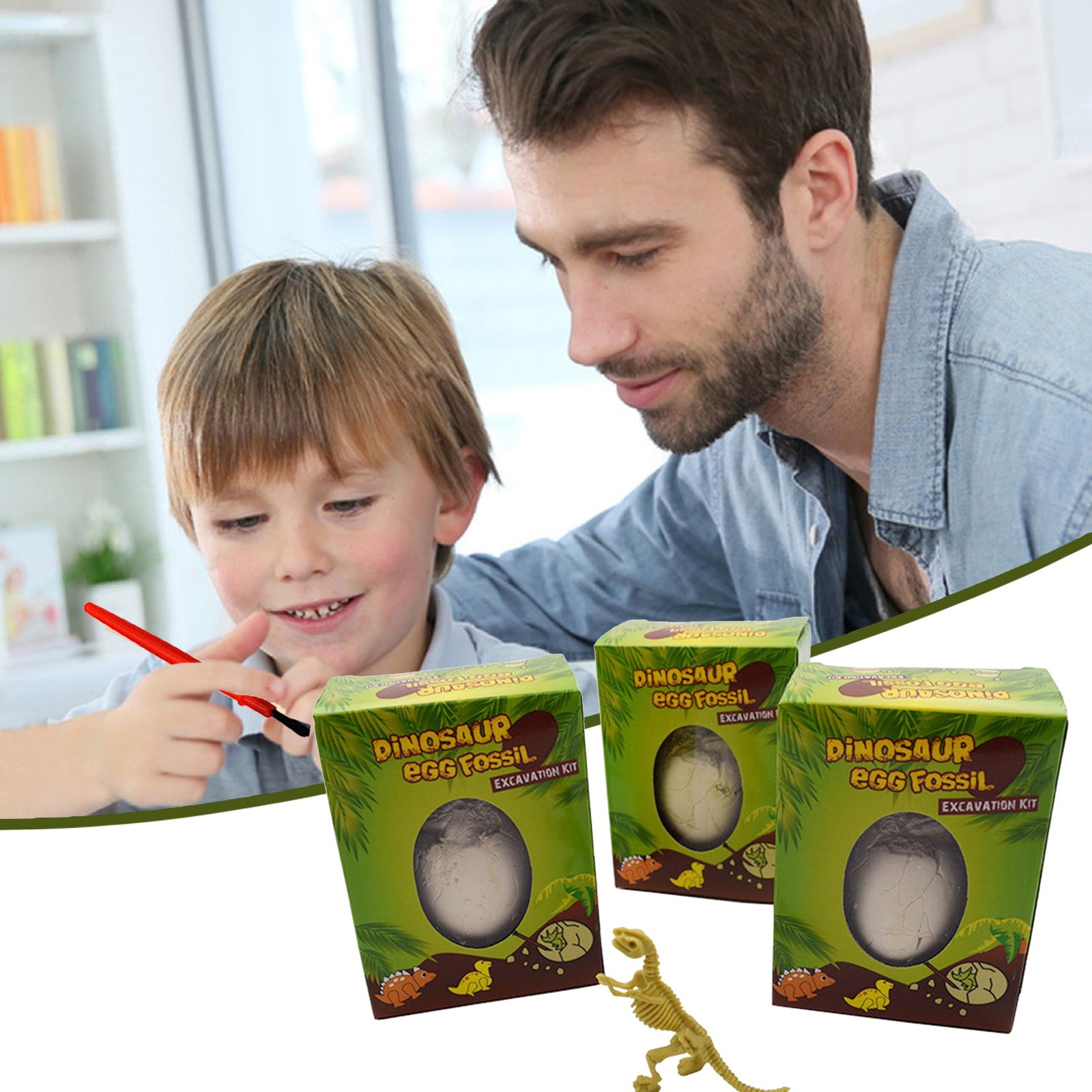 Tejiojio Children'S Diy Natural Kids Brain Frossil Mining Toy Dinasour ...