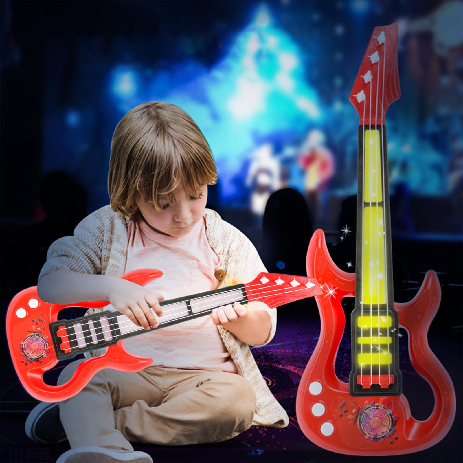 Tejiojio Clearance Kids Electric Guitar Toy 4 String Ukulele Music ...