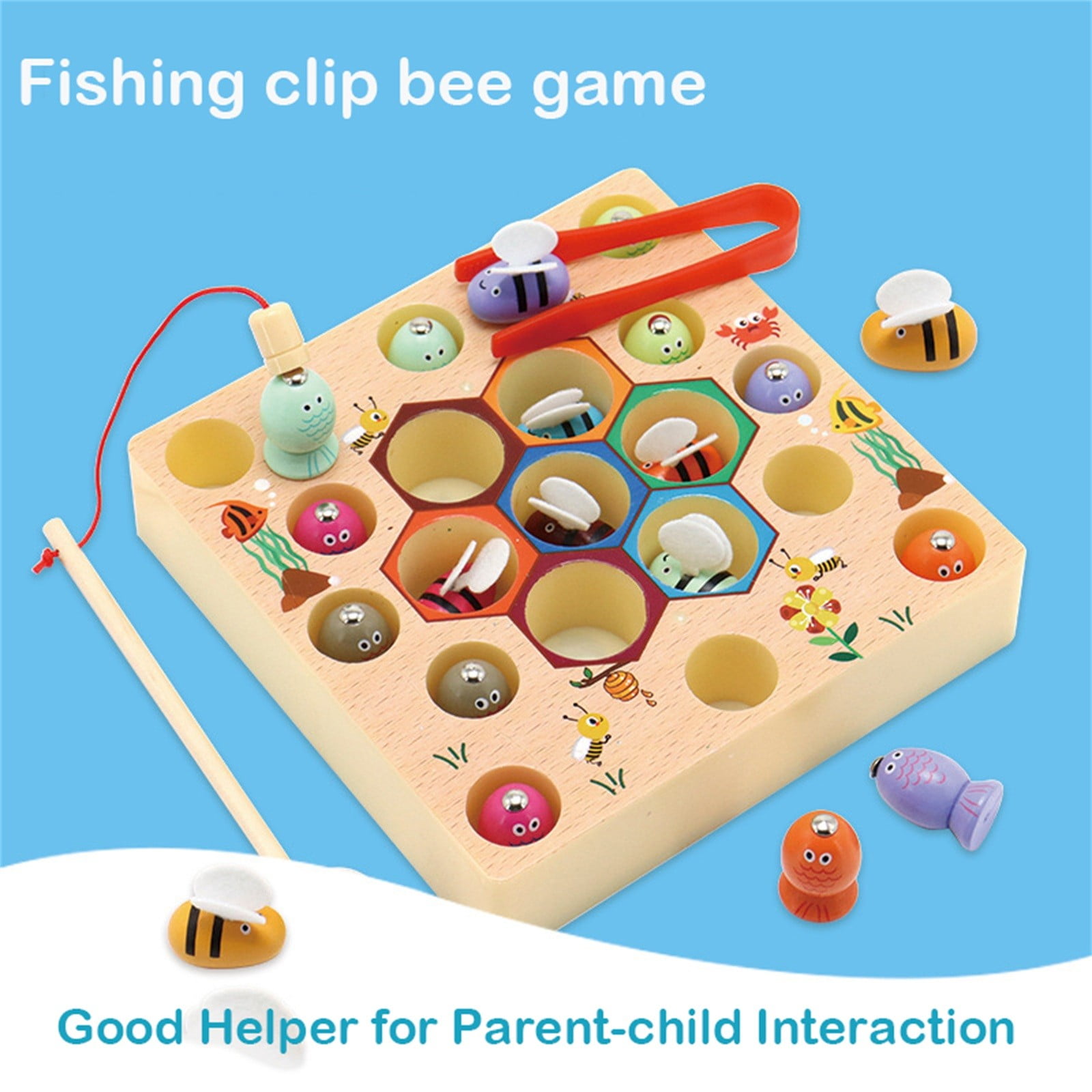 Tejiojio Clearance Magnetic Fishing Classic Games Fine Motor Skill Toy Color Cognition Preschool ...