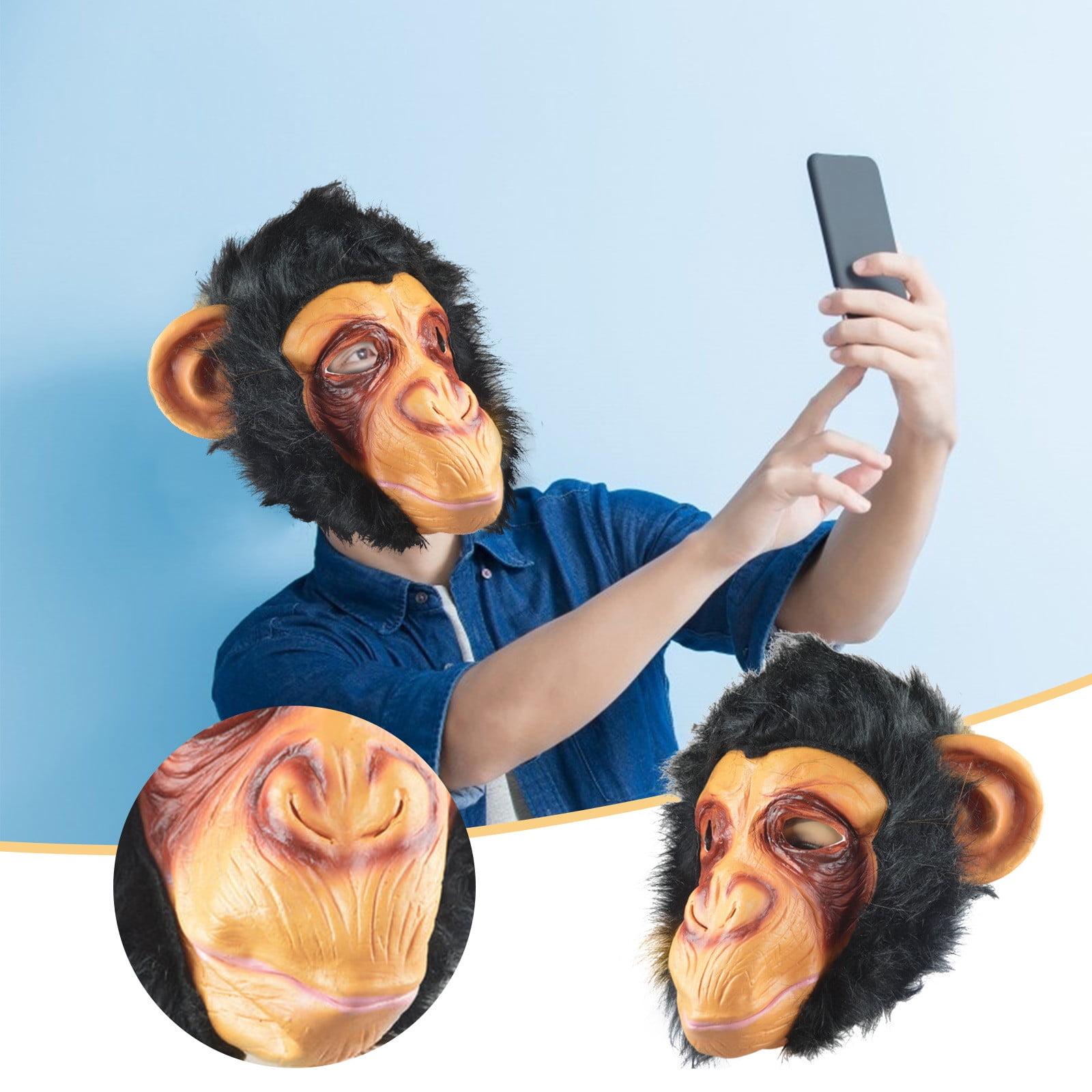 Tejiojio Clearance Monkey Horror Face Halloween Carnival Movie Dress Up ...