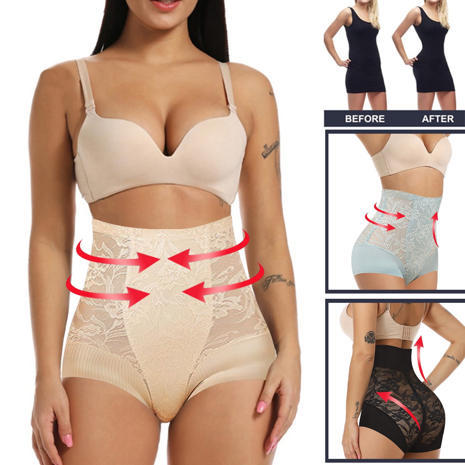 Tejiojio Clearance Party Supplies Women's Lace Postpartum High Waist Abdominal Shape Pants Hip ...