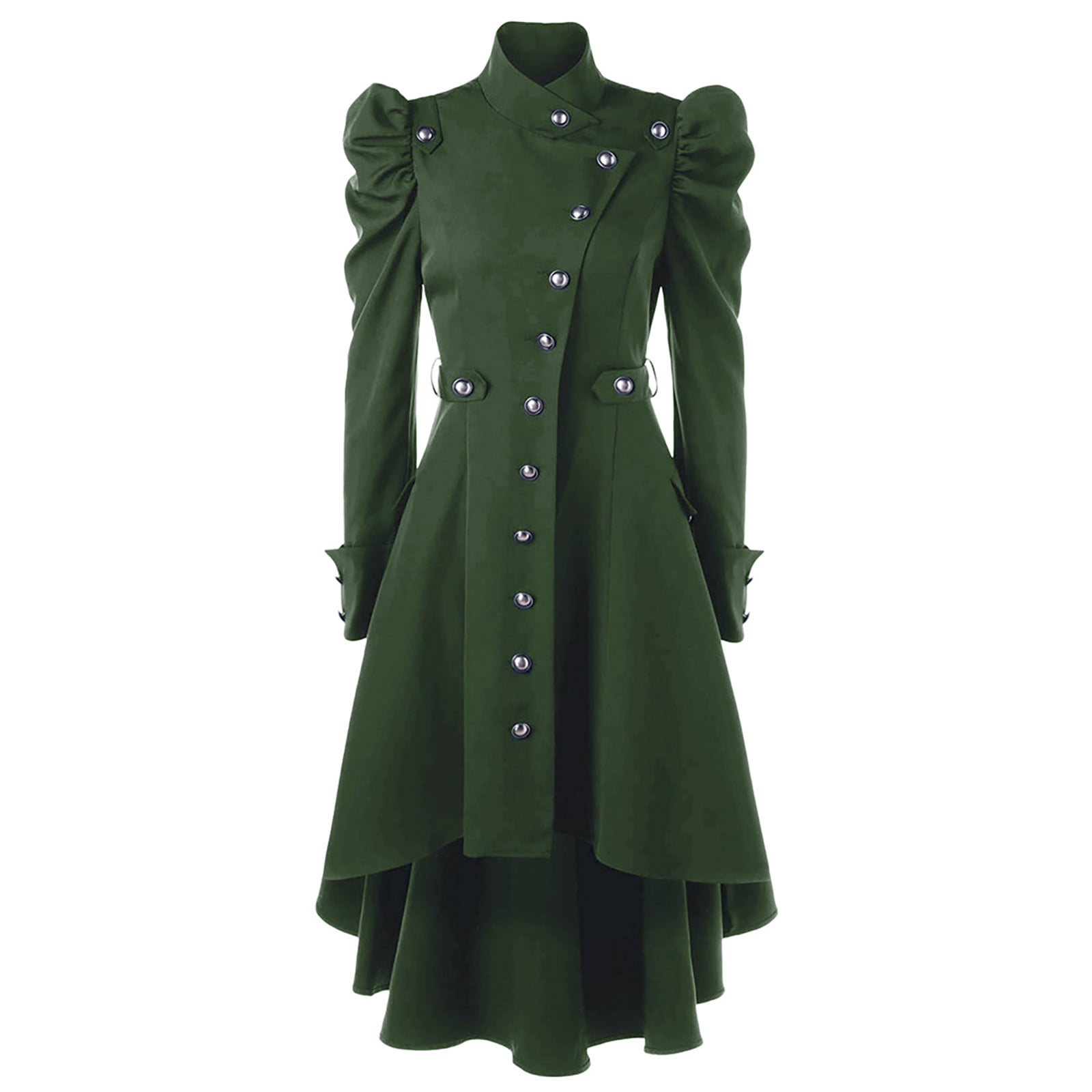 Tejiojio Clearance Womens Vintage Steampunk Long Coat Gothic Overcoat ...