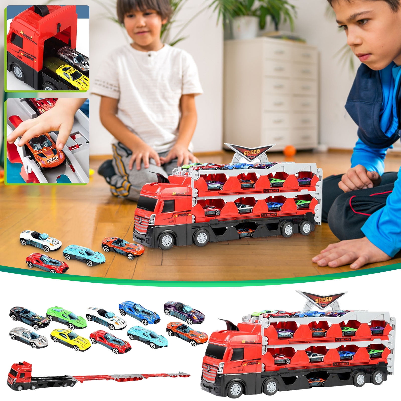 Tejiojio Deals Mega Hauler Truck With Ejection Race Track Oversized ...