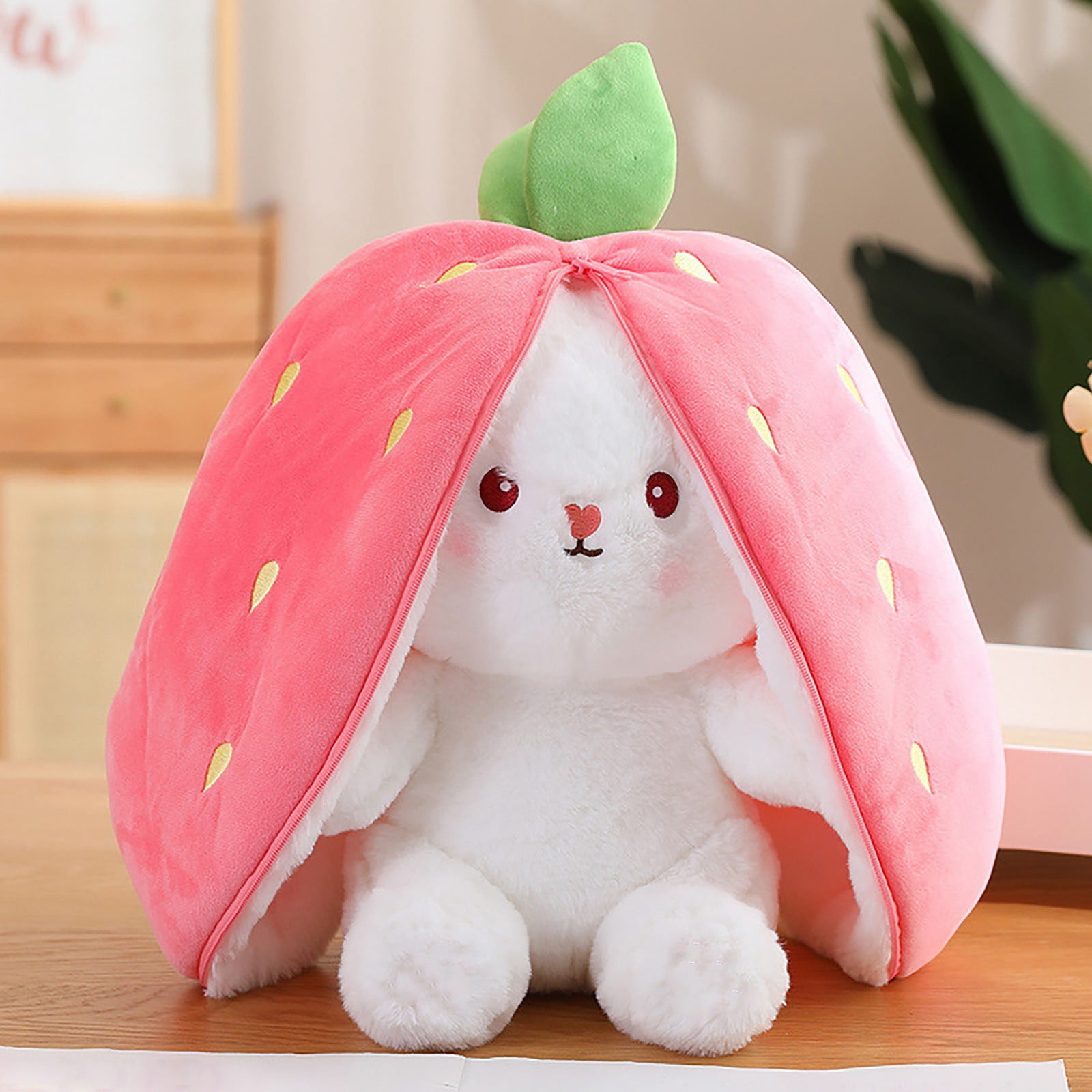 Tejiojio Easter Stuffed Cute Bunny Turn Into Rabbit Fruit Doll Carrot ...