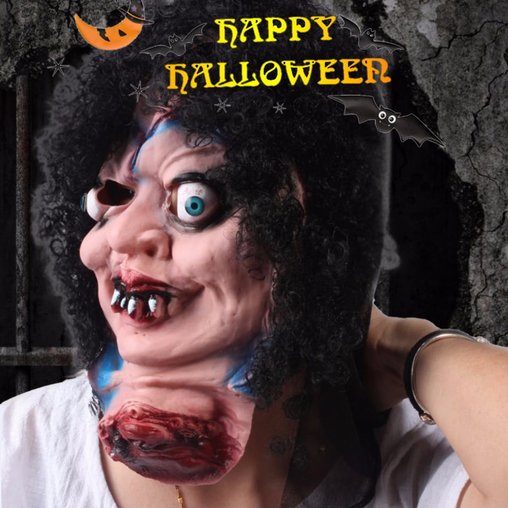 Tejiojio Halloween Funny Bald Big Set Horror Funny Props Mask - Walmart.com