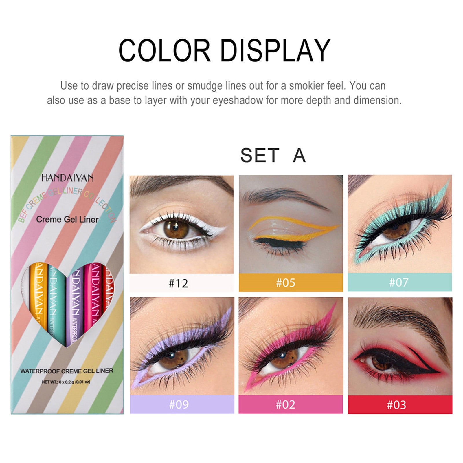 Tejiojio Matte light Shiny Smoky Eyes Eyeshadow Glitter Liquid Eyeliner ...