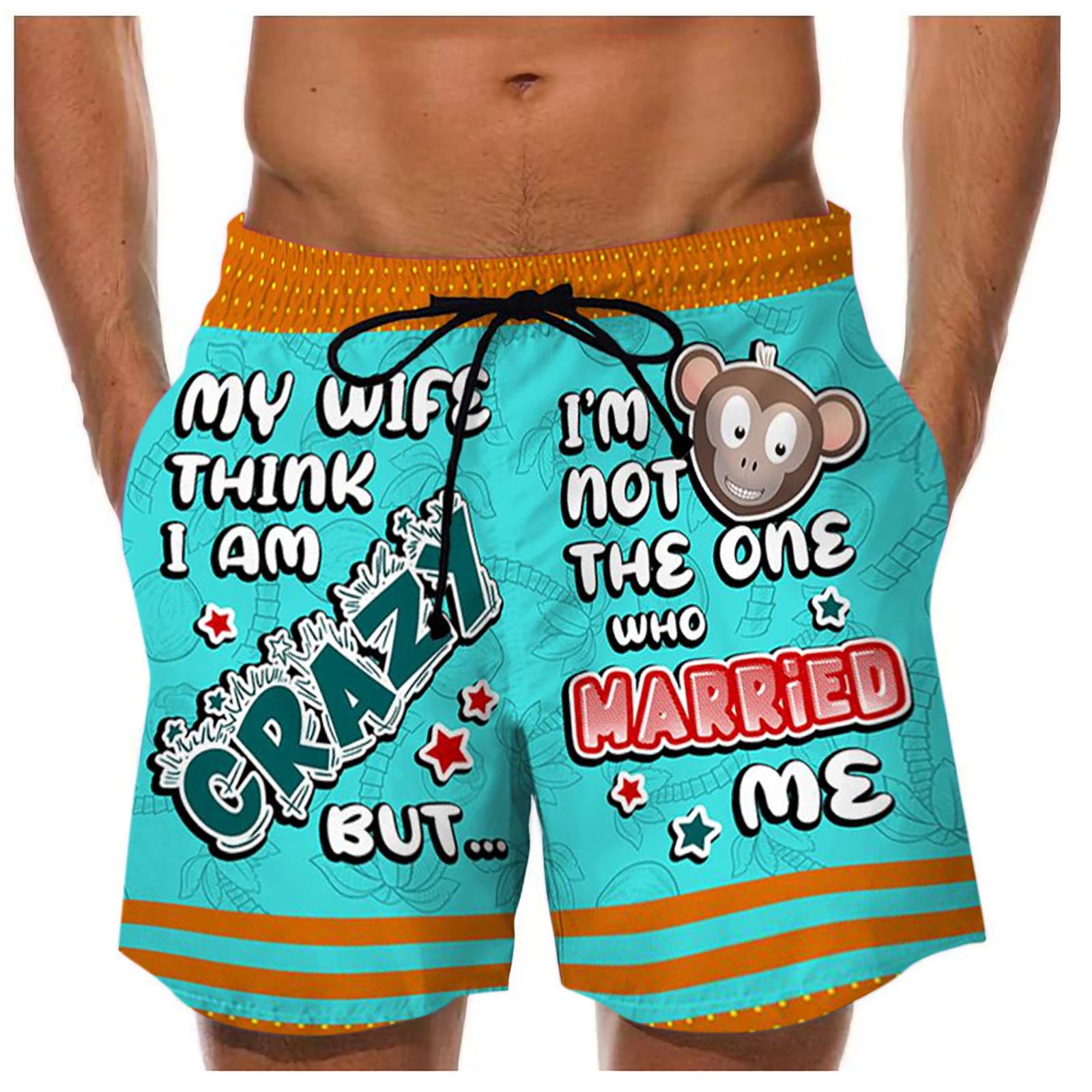 Tejiojio Men's Classic-Fit Cargo Shorts Men Drawstring Special Funny ...