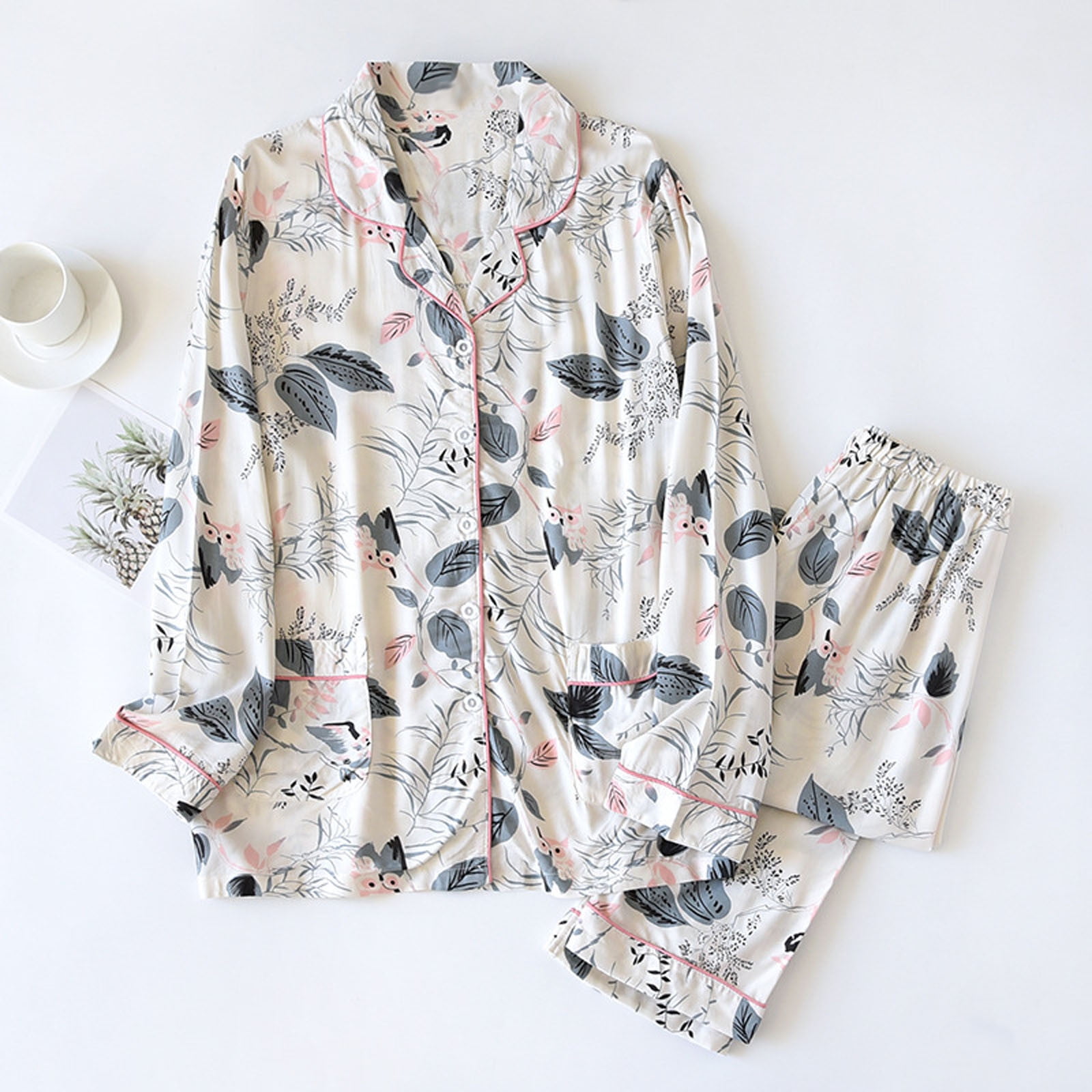 Tejiojio Mother's Day Gifts 2 Pieces Women's Pajamas Sets Cotton Pyjama ...