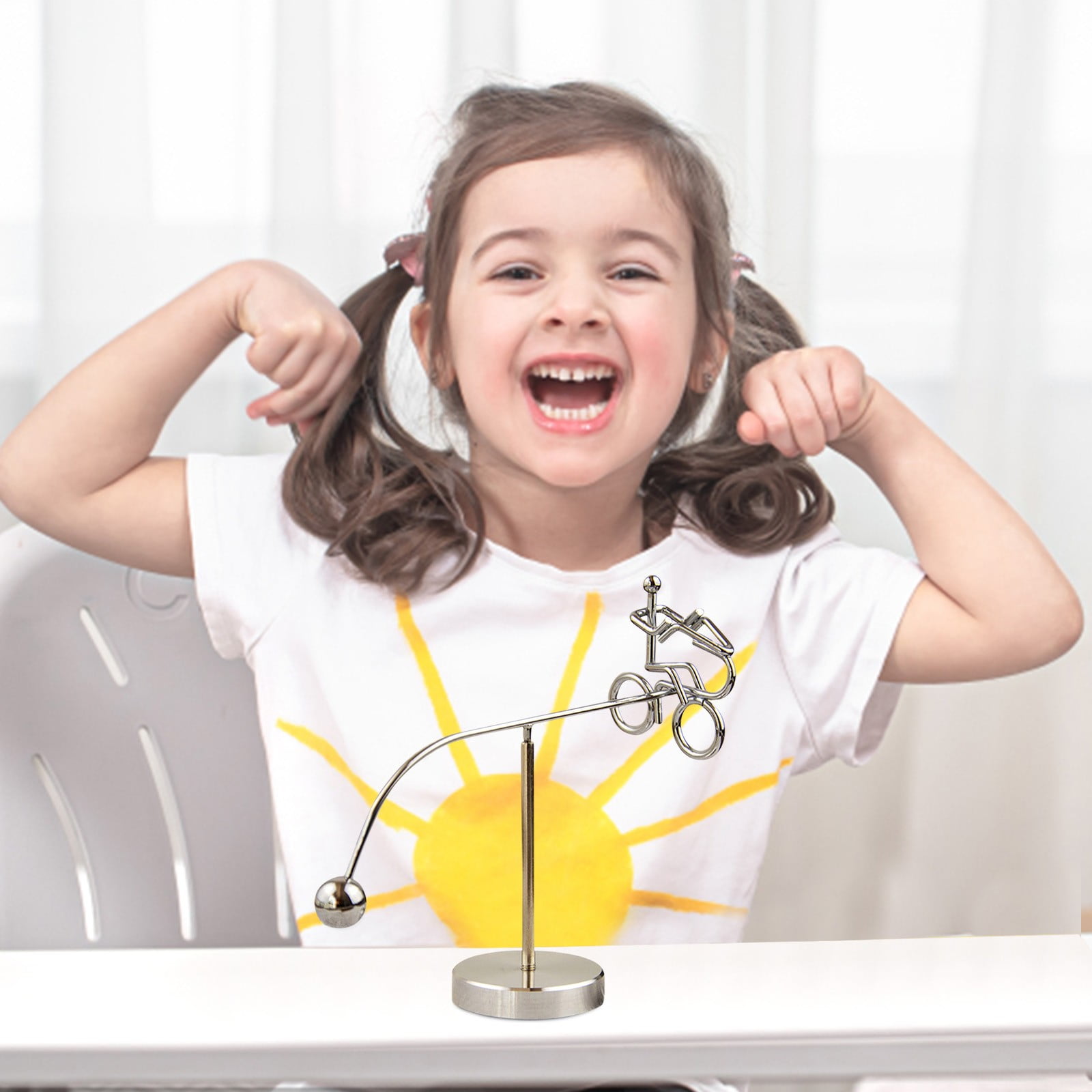 Tejiojio Newtons Cradle Steel Spin Balance Bike Physics Science ...