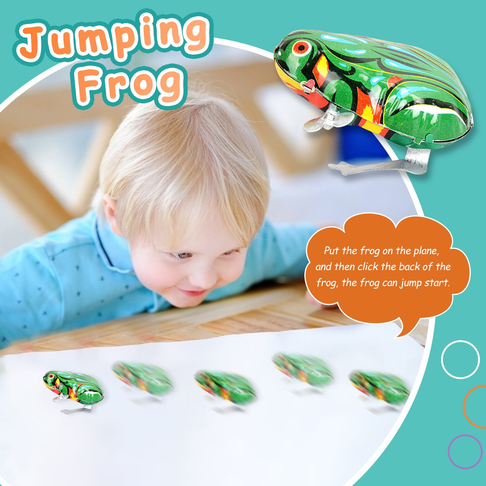 Tejiojio Nostalgic Toys Kids Classic Clockwork Jumping Toys Children ...