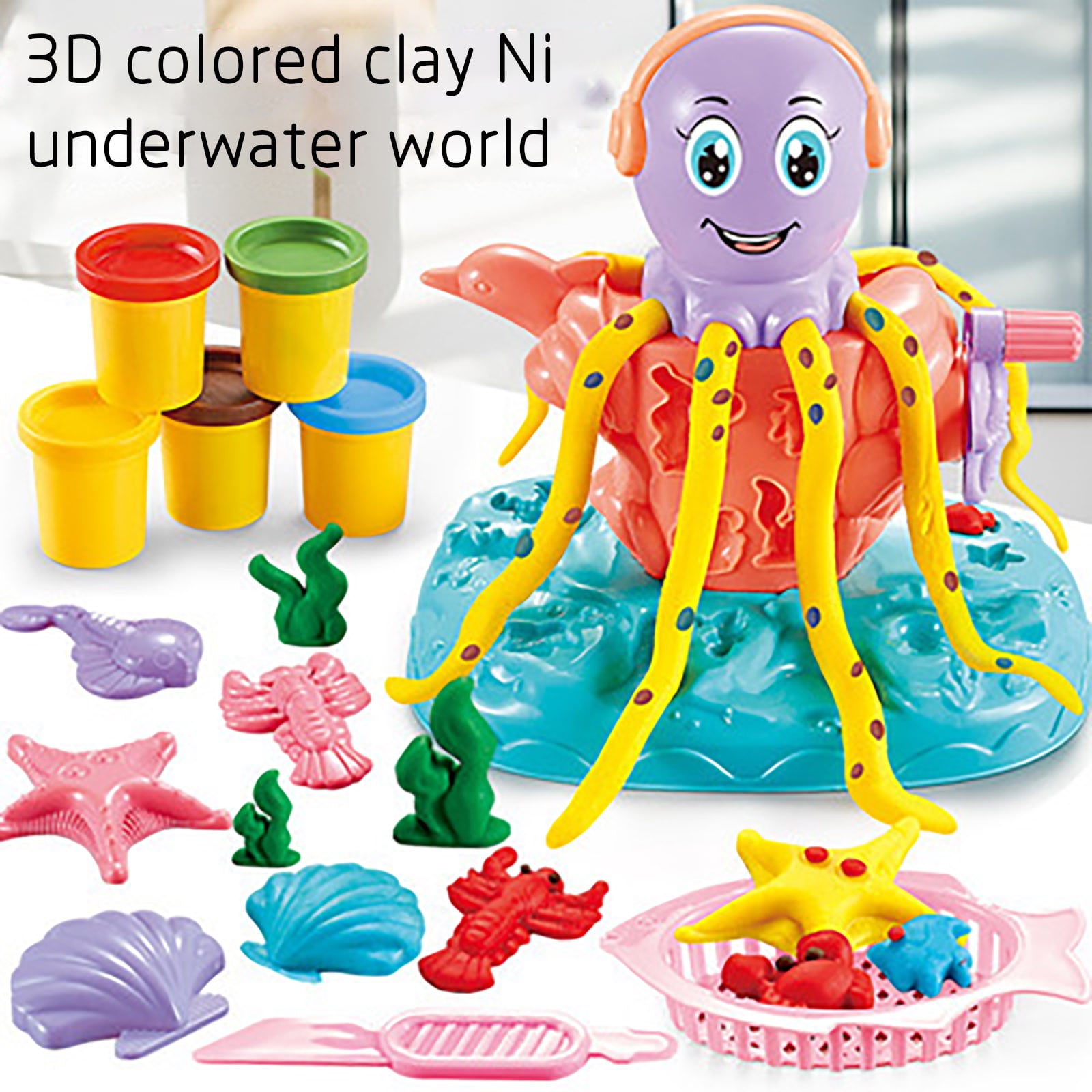 Tejiojio Ocean Cuttlefi- Colorful Mud Set,Tool Set,Parent-Child ...