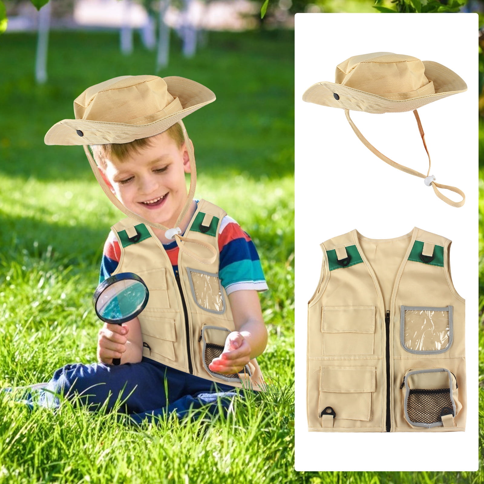 Tejiojio Outdoor Adventure Children'S Vest Suit Hats and Vests Are Size ...