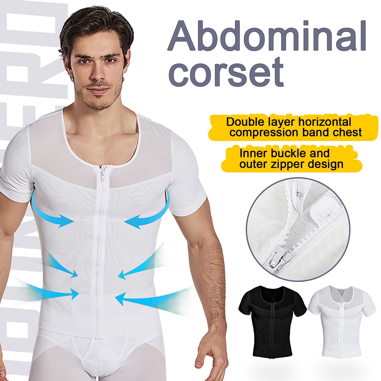 Tejiojio Summer Savings Men's Breathable Zipper High Elastic Pressure ...