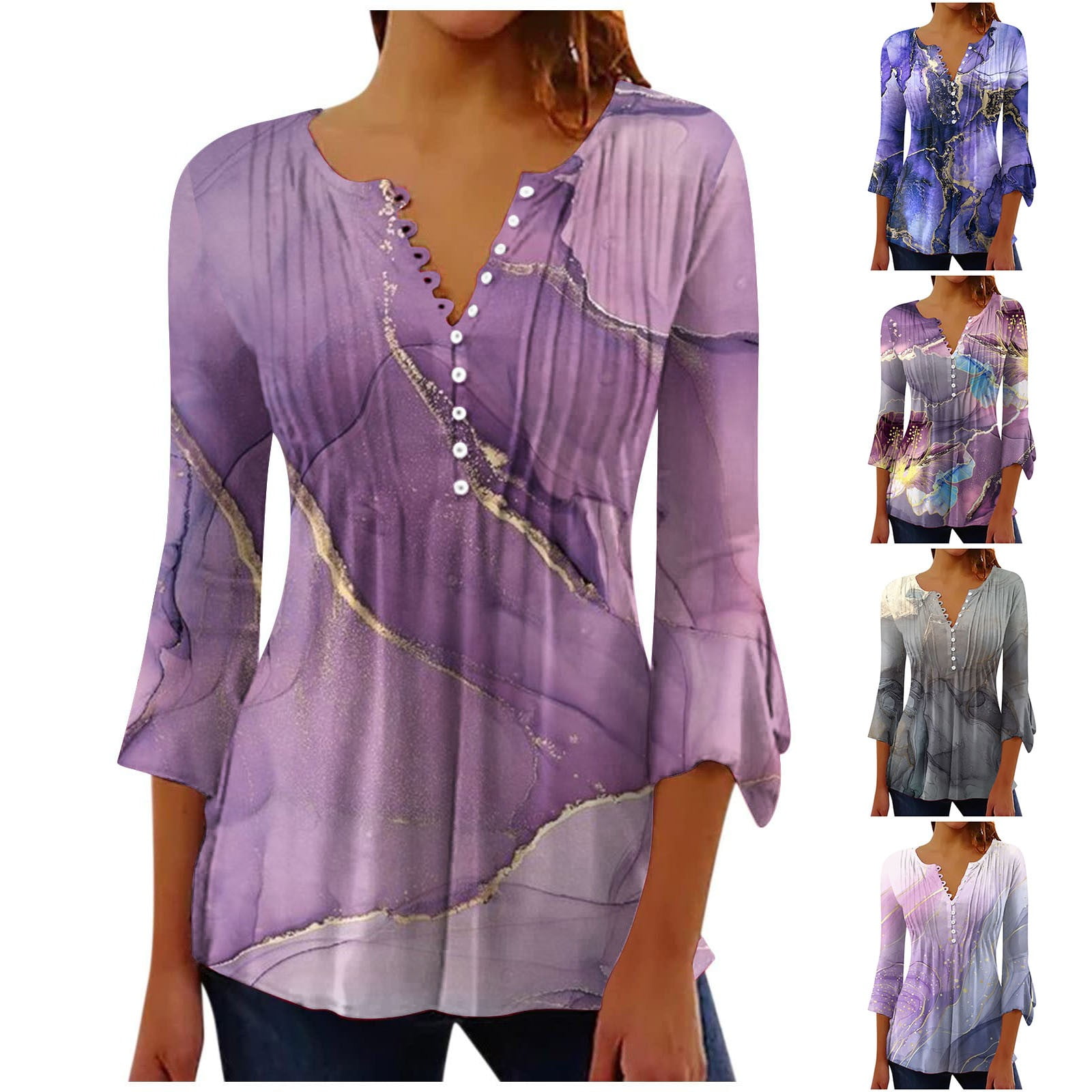 Tejiojio Summer Sustainable Style Clearance Women's Classic Trumpet 3/4 ...