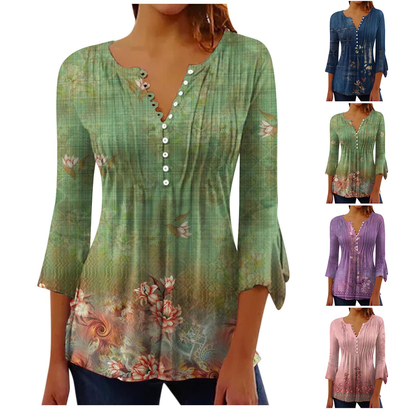 Tejiojio Summer Sustainable Style Clearance Women's Classic Trumpet 3/4 ...