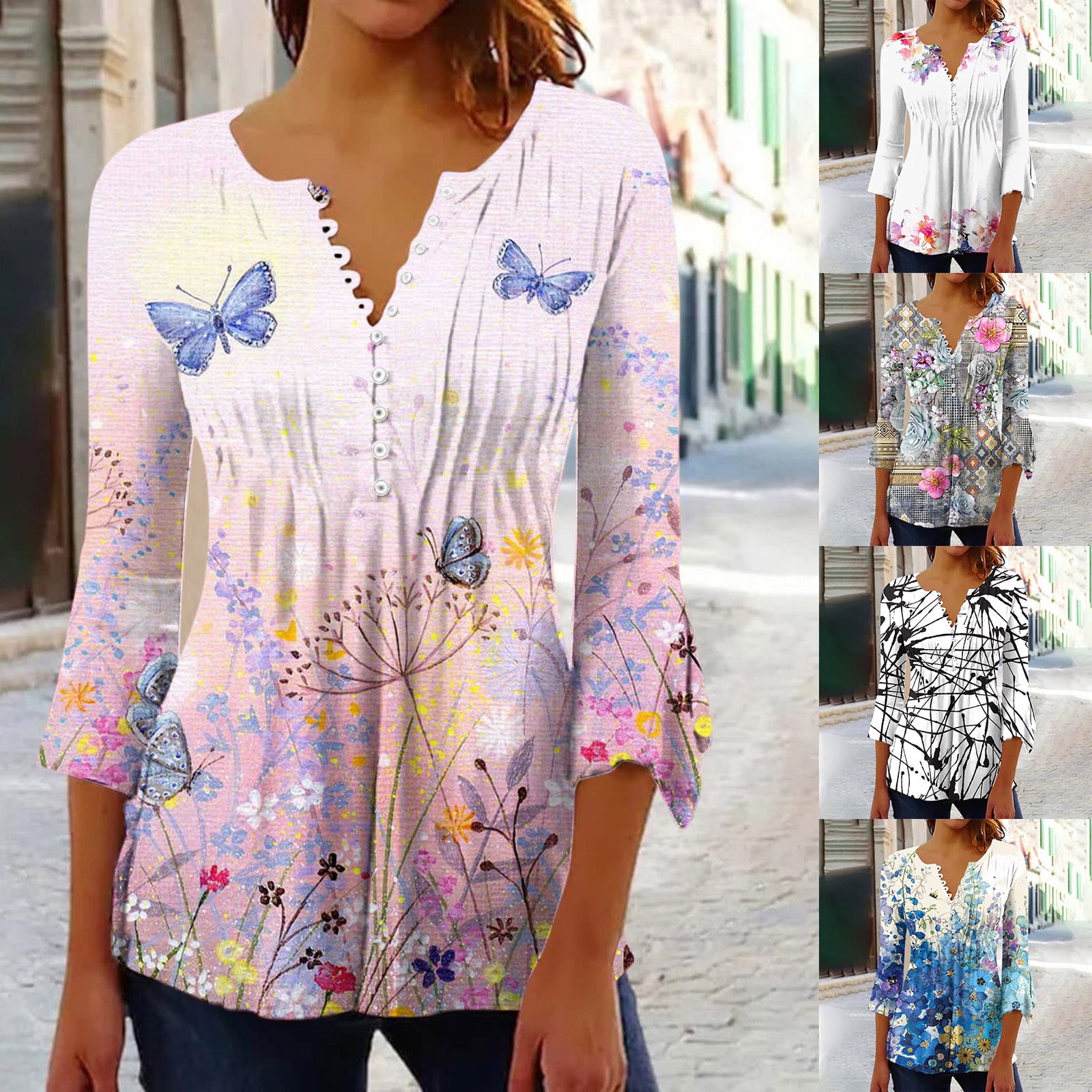 Tejiojio Summer Sustainable Style Clearance Women's Classic Trumpet 3/4 ...