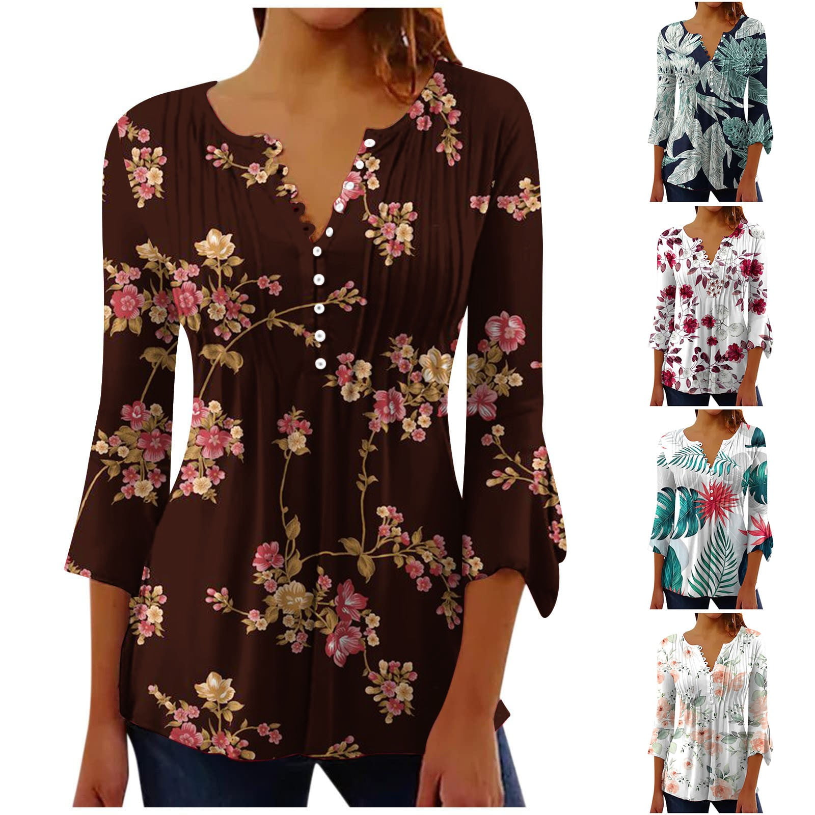 Tejiojio Summer Sustainable Style Clearance Women's Classic Trumpet 3/4 ...