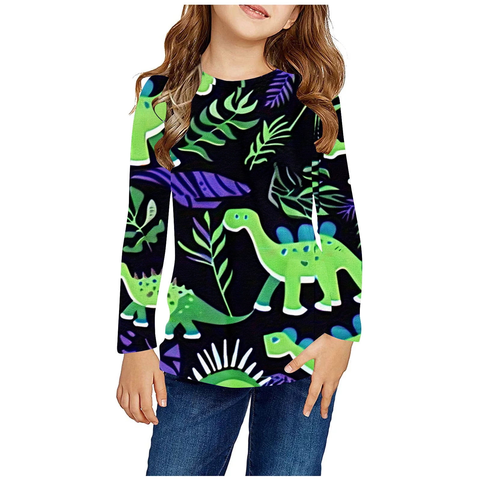 Tejiojio Top Baby Days Girls Long Sleeve Prints Shirts Cute Crewnecks ...
