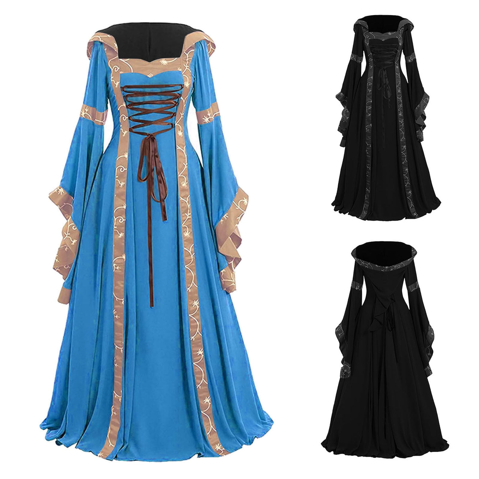 Tejiojio Women's Formal Dresses&Jumpsuits Renaissance Dress Medieval ...