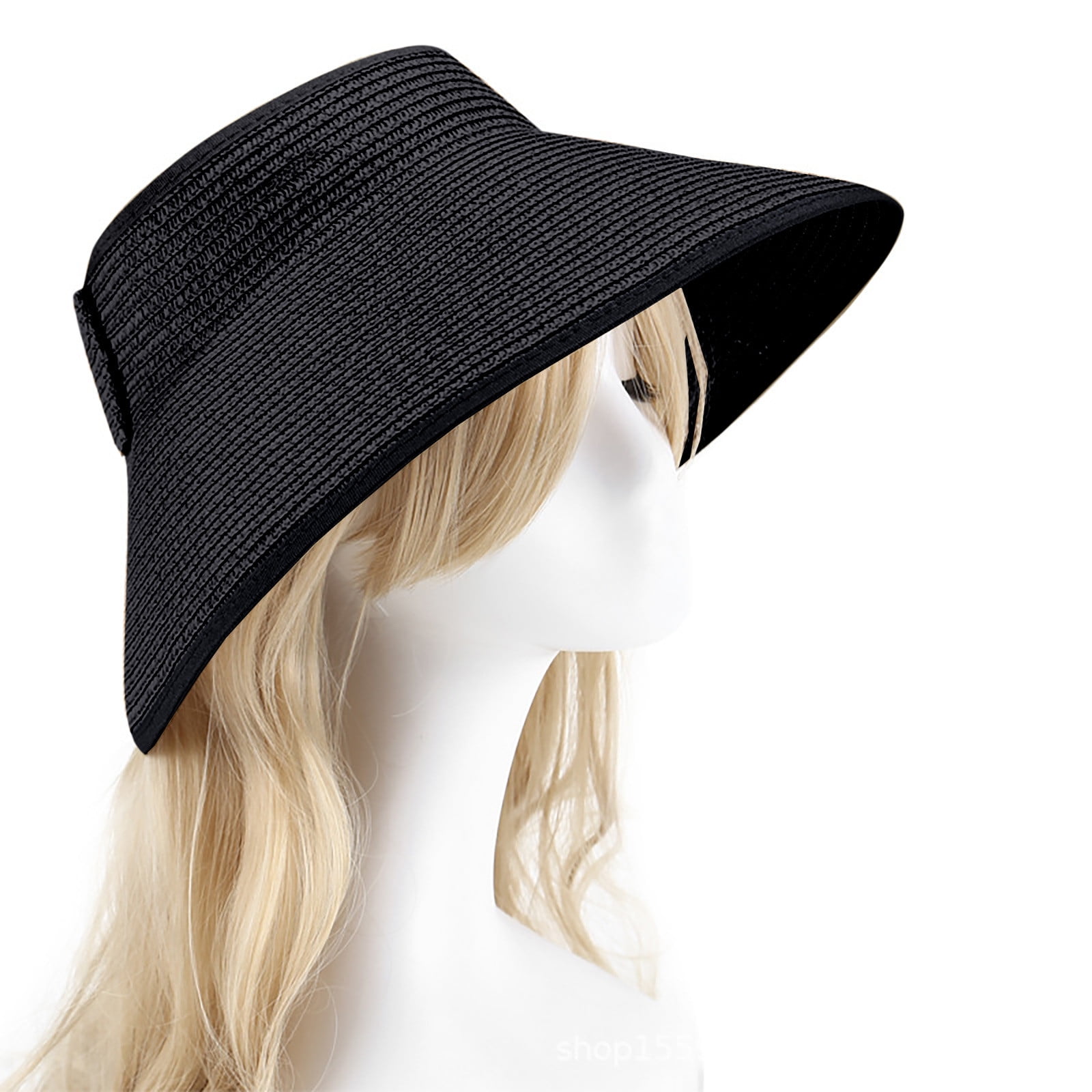 Tejiojio Women's Headless Beach Hat,Sunshade Empty Top Hat,Grass Hat ...