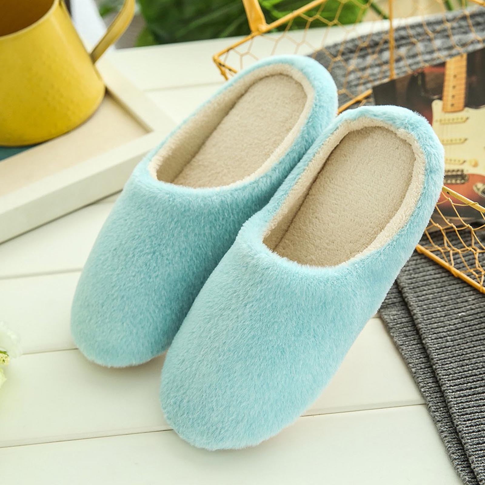 Tejiojio Women's Indoor House Slippers Clearance Couple Women Plush ...