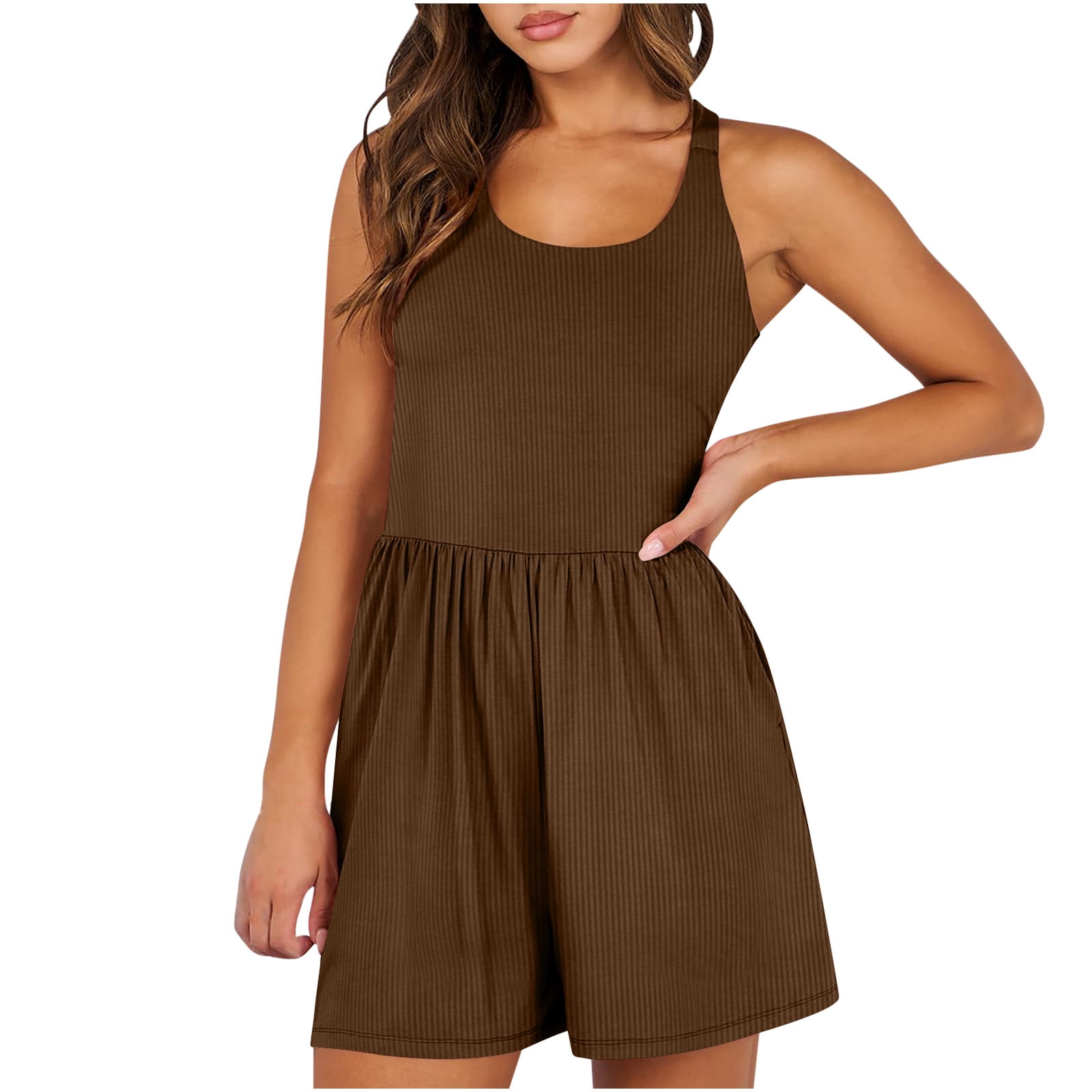 Tejiojio Womens Running Onesie Workout Rompers Outfits Exercise ...