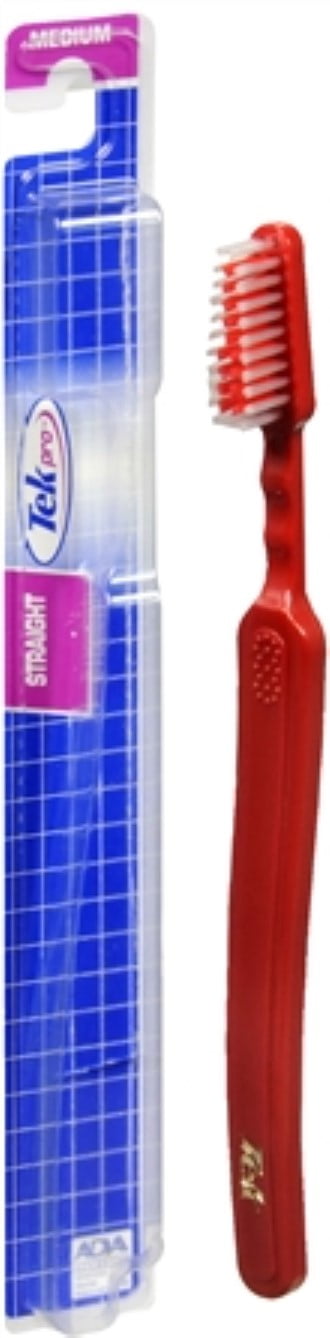 Tek Pro Toothbrush Full Head Medium Straight 1 Each (Pack of 3 ...