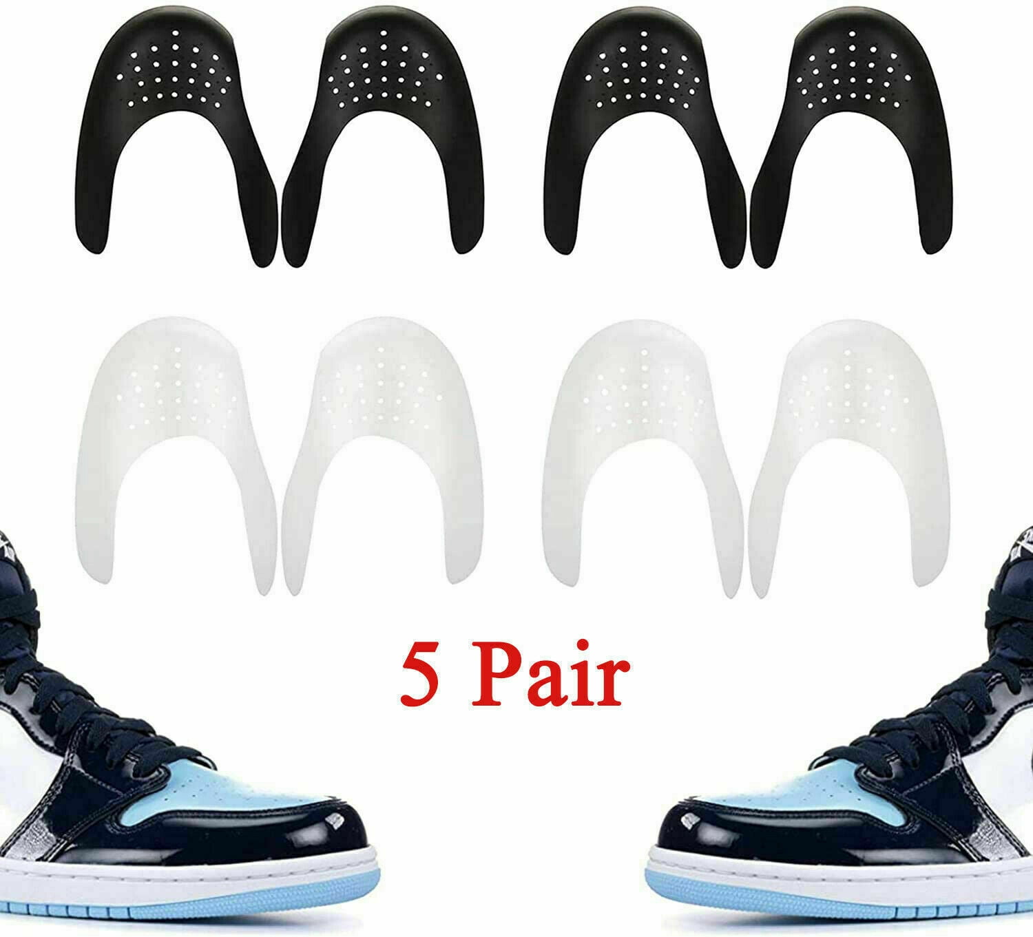 TekDeals 5 Pairs Shoe Protector Anti Crease Force Fields Cover Toe Cap ...