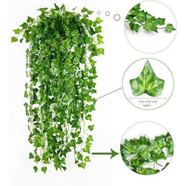 TekDeals 84FT 12 Strands of Artificial Ivy Leaves Vine Garland Flowers ...