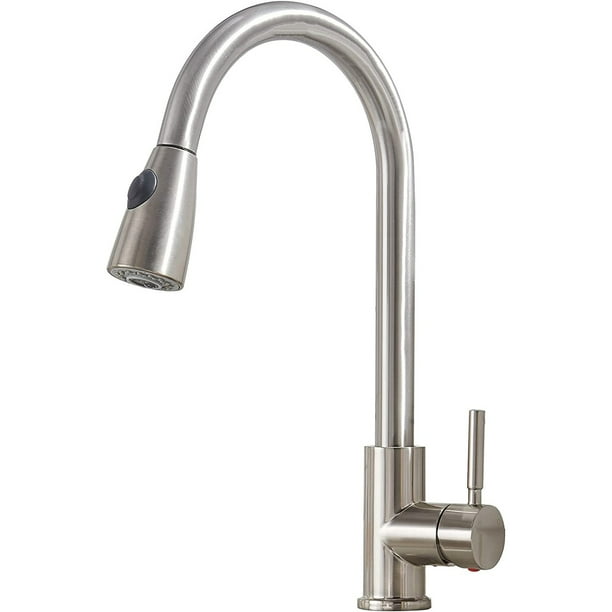TekDeals Commercial Kitchen Sink Faucet Pull Out Sprayer Mixer Tap ...