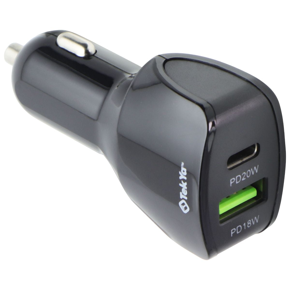 TekYa 38W Dual Port Car Charger Head with USB-C PD - Black - Walmart.com