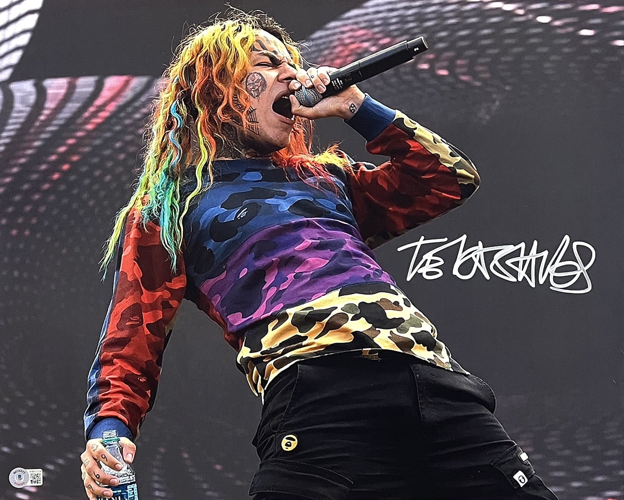 Tekashi 6ix9ine Signed 16x20 Yell Photo BAS - Walmart.com