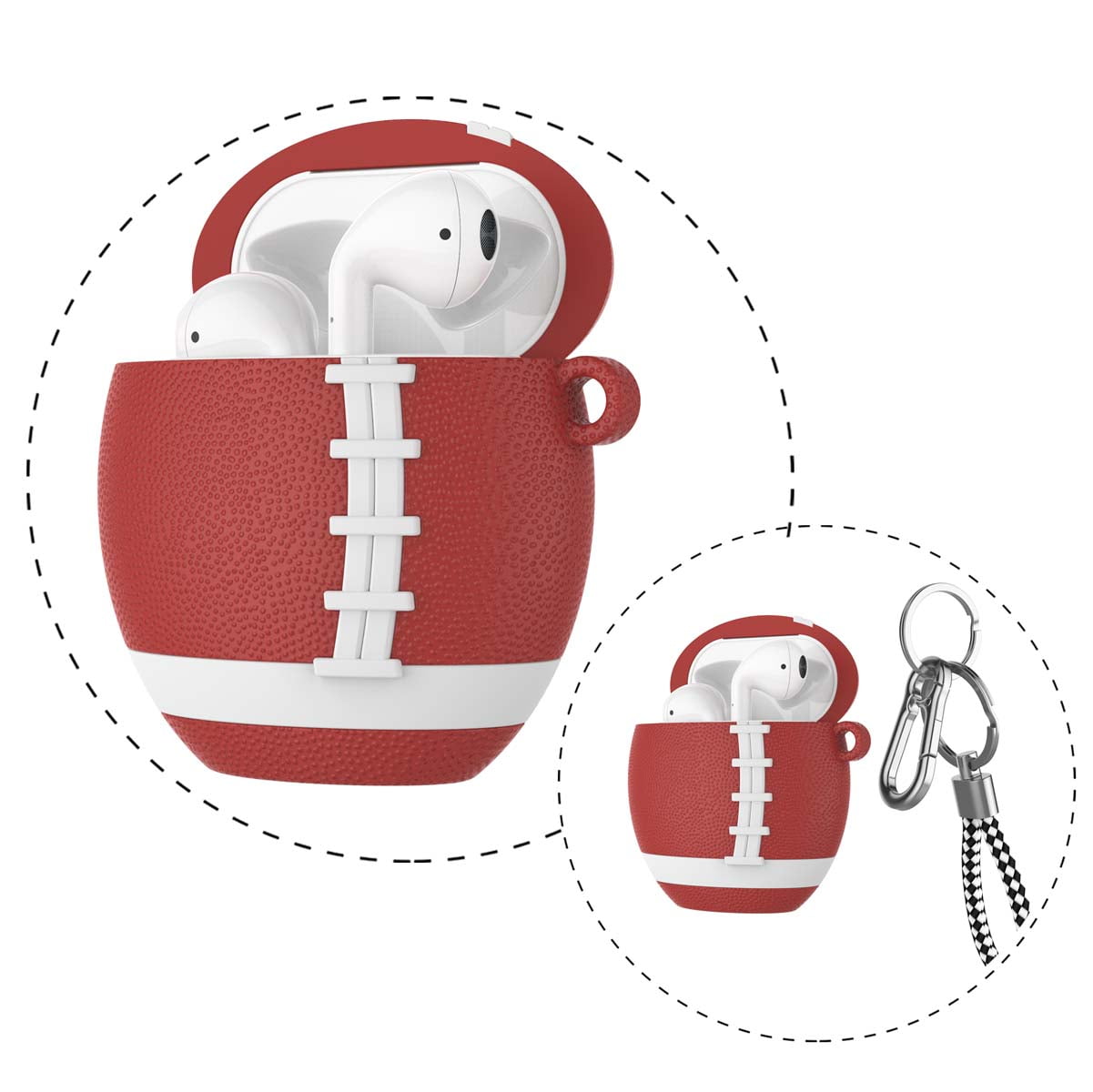 Tekcoo AirPods 1 & 2 Silicone Case Cover Protective Skin for Apple ...