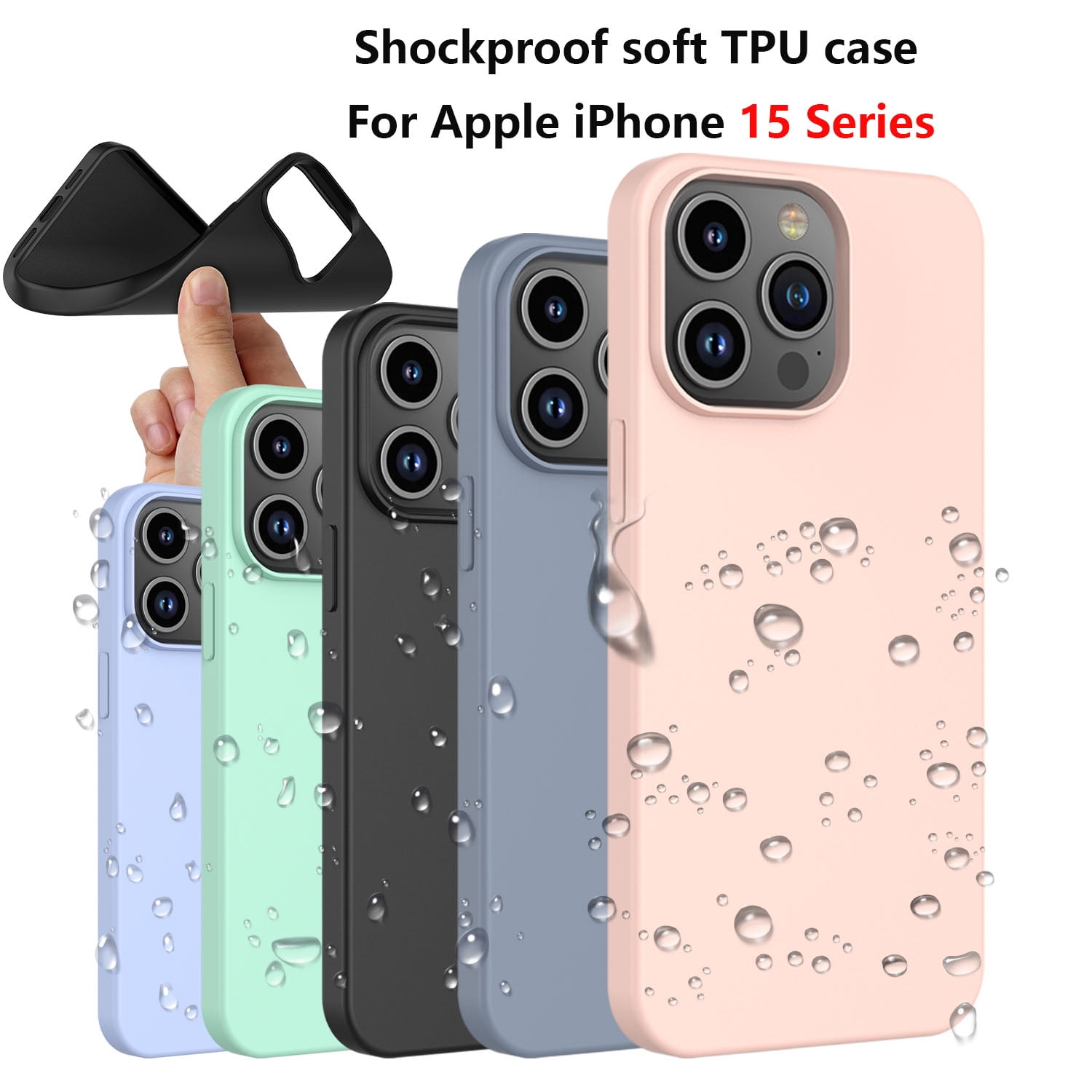 Tekcoo Apple iPhone 15 Case Silicone Camera Protection Ultra Slim ...