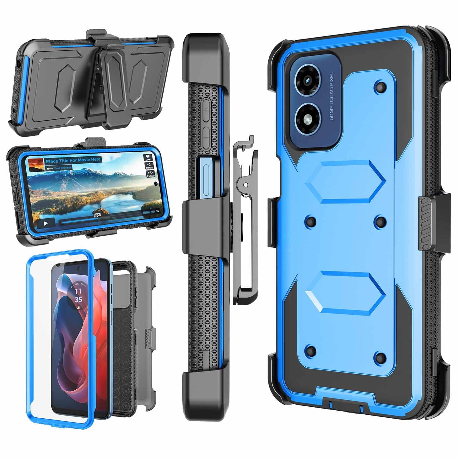 Tekcoo Cases for Motorola Moto G Stylus 5G 2024, [Buit-in Screen Protector] Combo Holster Belt ...