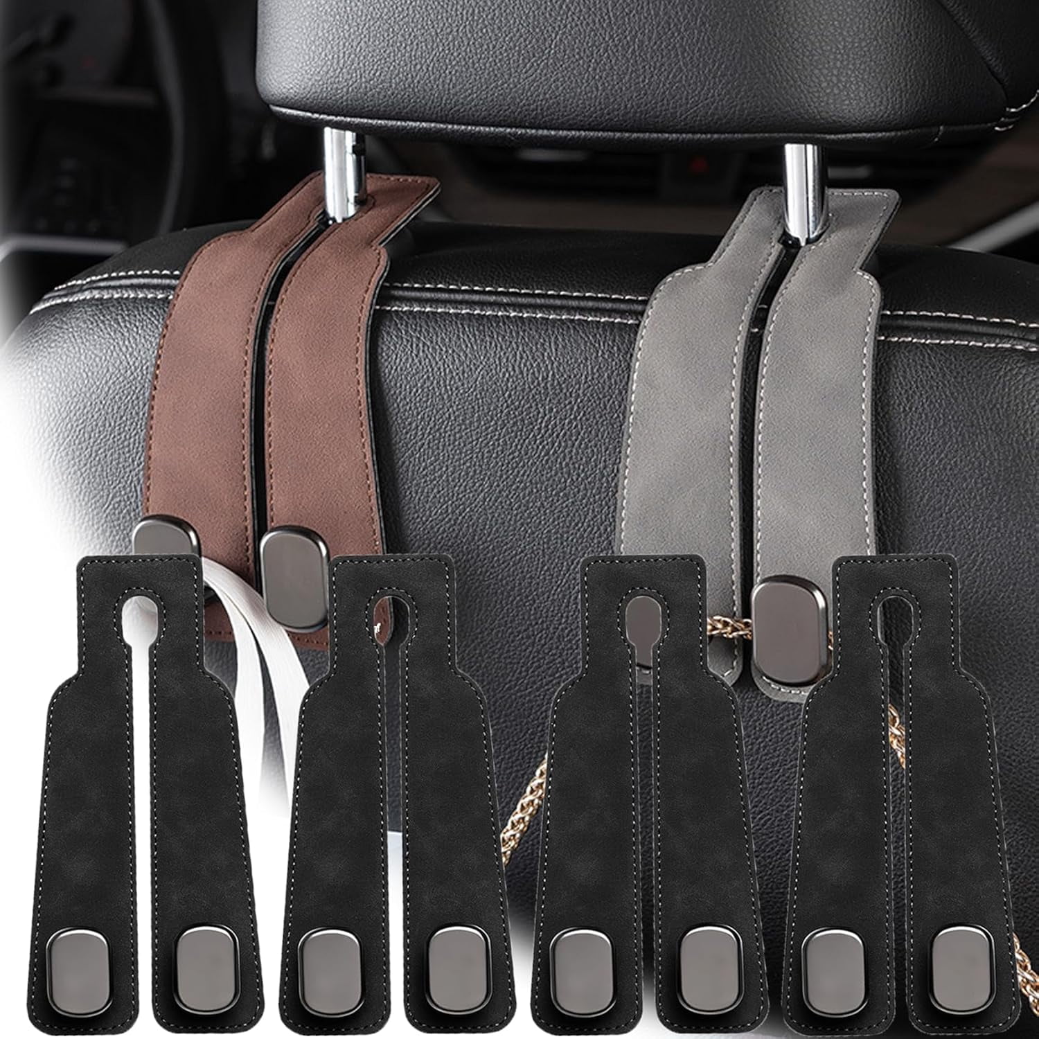 Tekiep Car Seat Hooks,Car Seat Back Storage Hook - Double Hook Holder ...