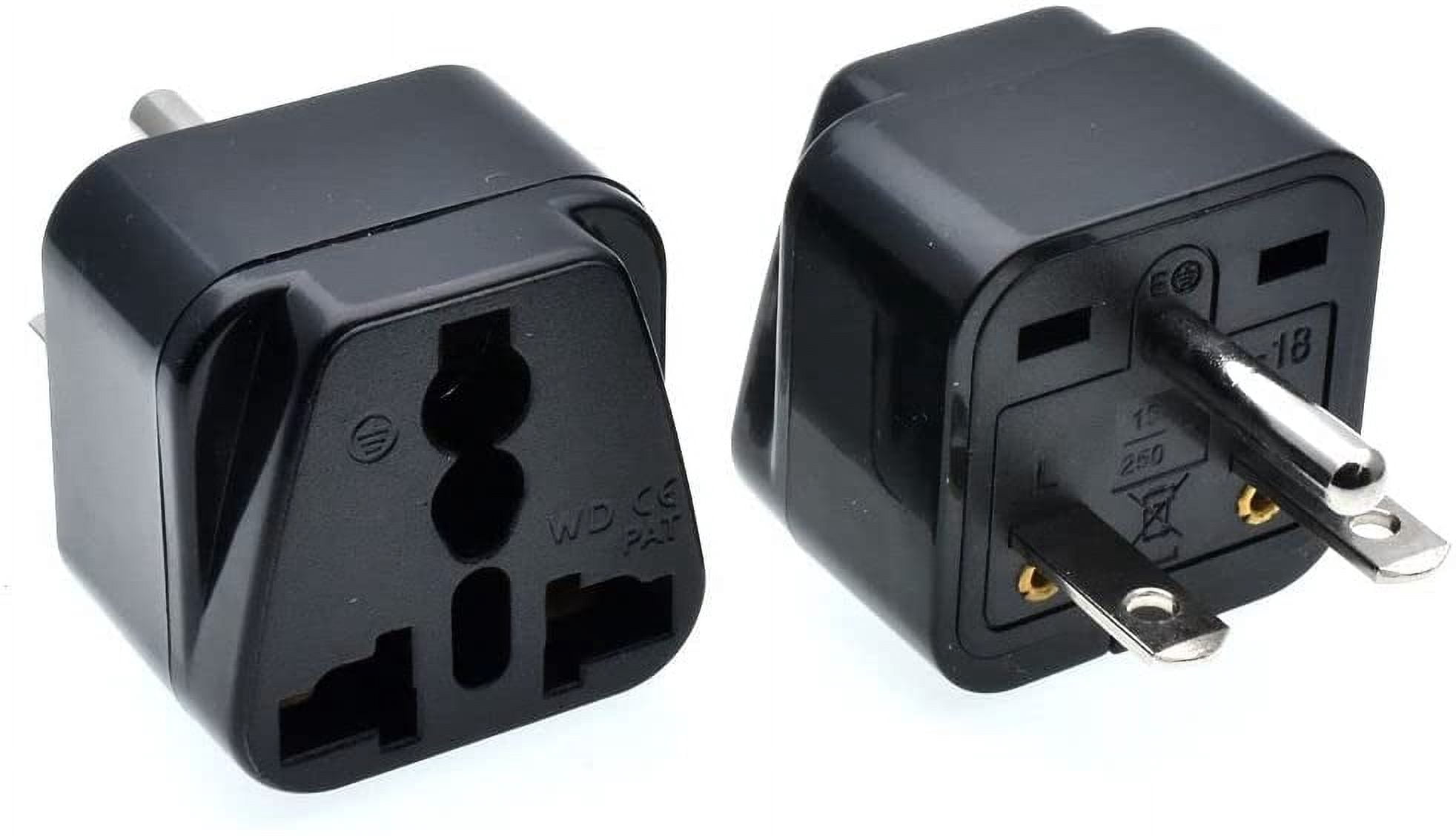 Tekit Black NEMA 6-15P Universal Plug Adapter 110-250V 15A,Universal ...