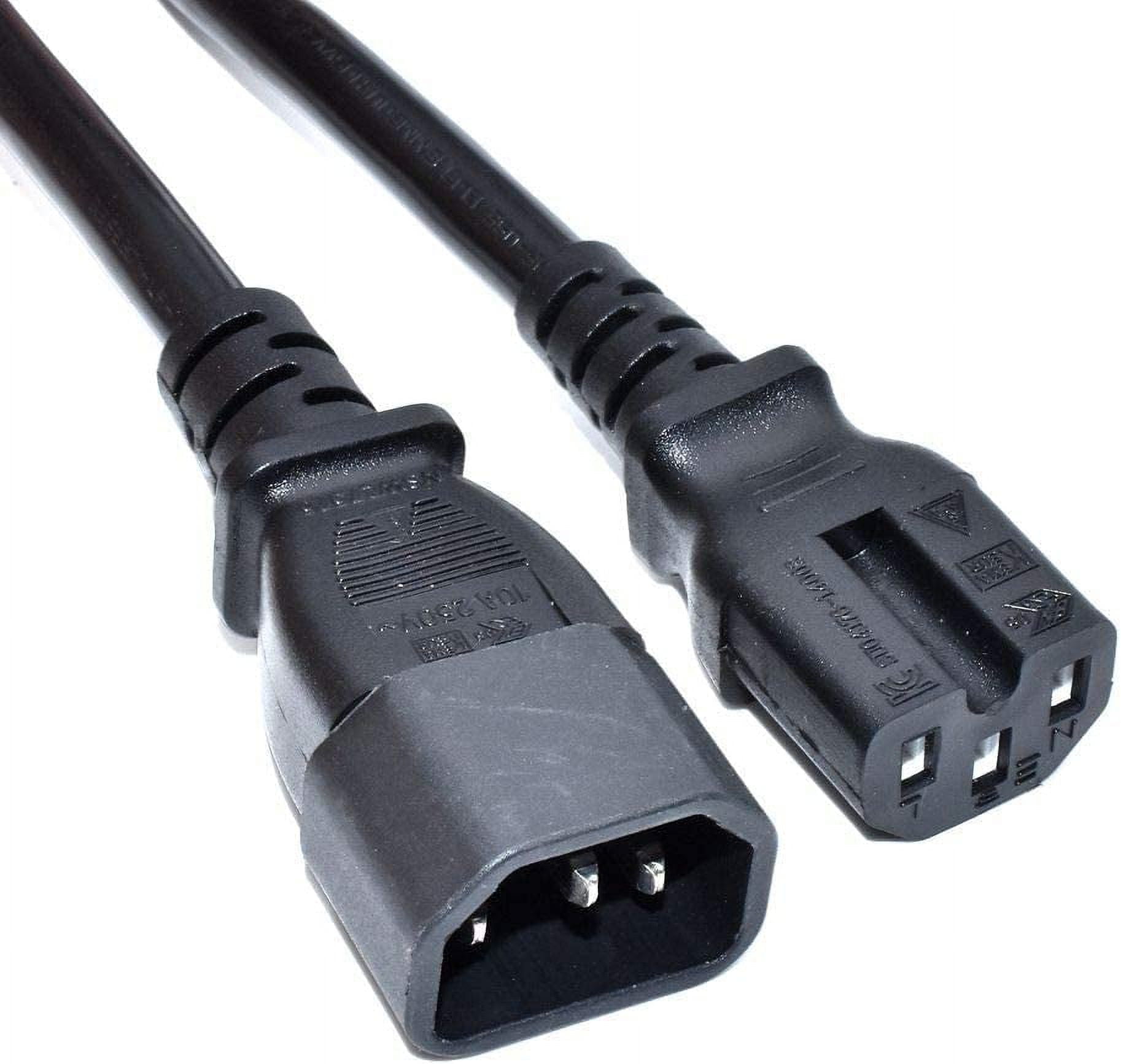 Tekit C14 to C15 Power Cord, IEC320 C14 Male to C15 Female Power ...