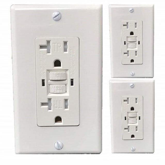 Teklectric - GFCI Receptacle 20A 125V Tamper Resistant and Wall Plate ...
