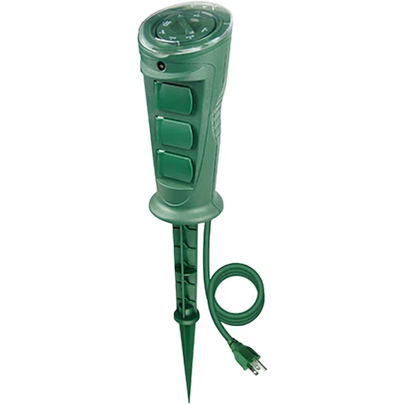 Teklectric Outdoor 3 Grounded Outlet Weatherproof Photocell 24 Hour ...