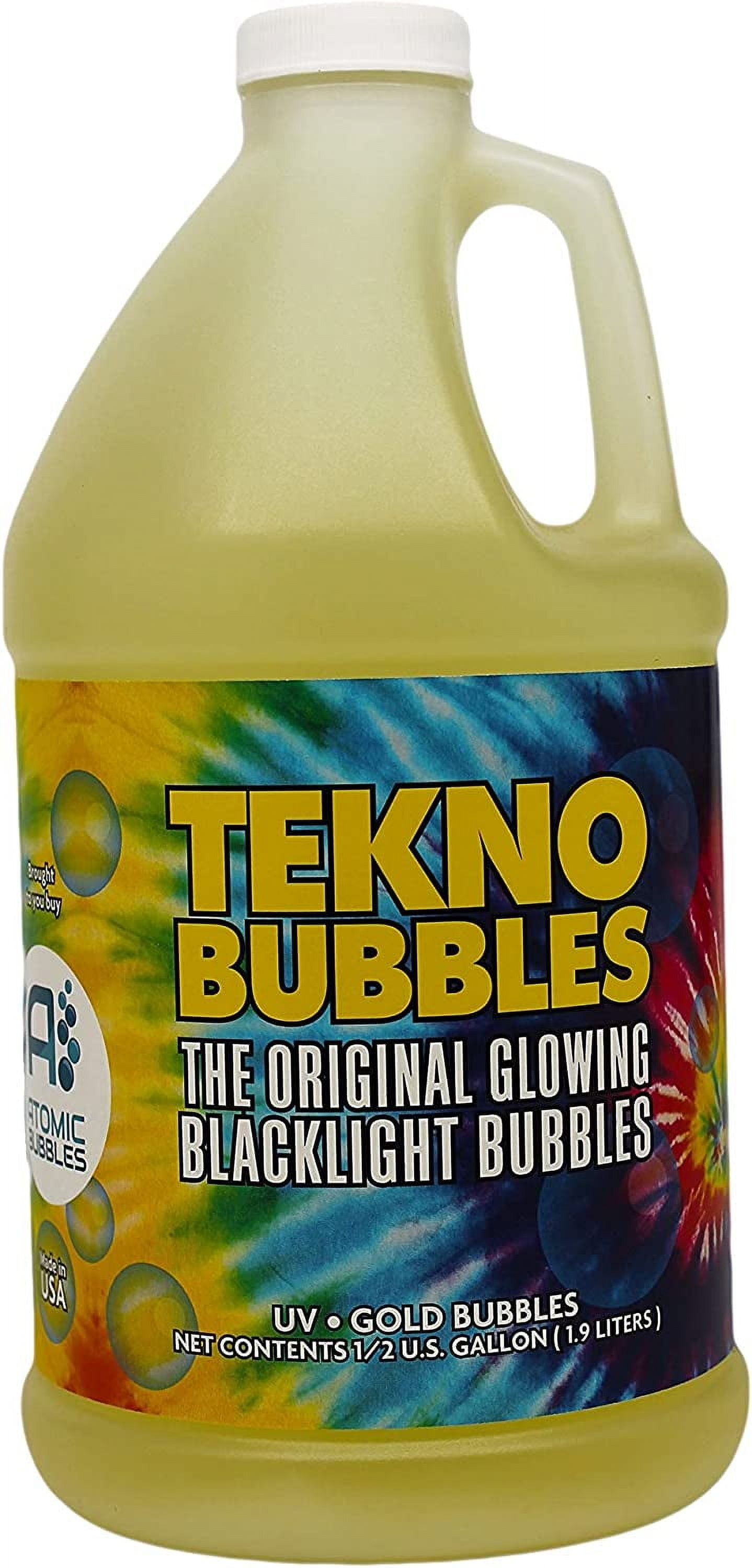 Tekno Bubbles - Gold UV Blacklight Reactive - Half Gallon - 64 Ounces ...