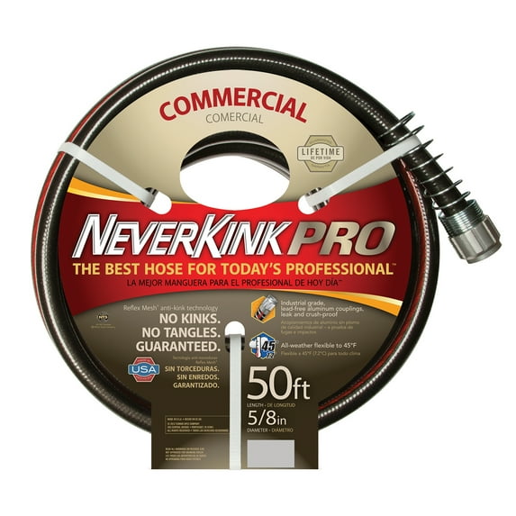 "Teknor Apex Heavy Duty Water Hose, Kink-Free, 5/8"" x 50', Commercial Duty, NeverKink Pro 8844 ...