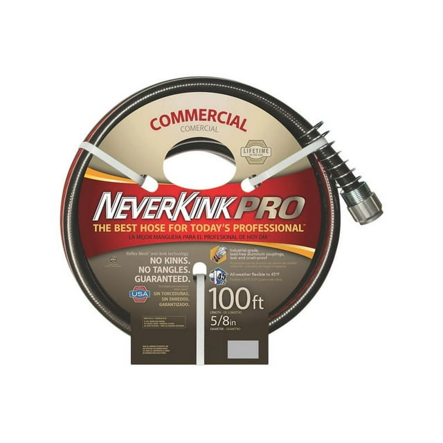 "Durable Teknor Apex NeverKink Pro, Kink-Free 5/8"" x 100' Garden Hose, Commercial Duty, Safe ...